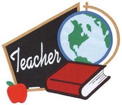 Teacher Logo Applique Embroidery Design | EmbroideryDesigns.com