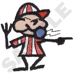 Referee Stick Person Embroidery Design | EmbroideryDesigns.com