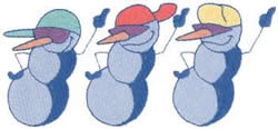 Snowmen Rappers Embroidery Design | EmbroideryDesigns.com