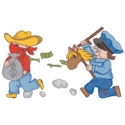 Cops & Robbers Embroidery Design | EmbroideryDesigns.com