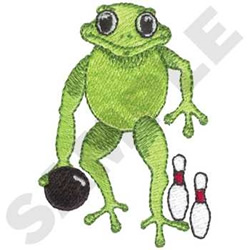 Frog Bowling Embroidery Design | EmbroideryDesigns.com