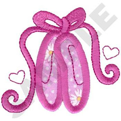 Ballet Shoes Applique Embroidery Design | EmbroideryDesigns.com
