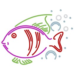Fish Outline Embroidery Design | EmbroideryDesigns.com