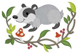 Woodland Badger Embroidery Design | EmbroideryDesigns.com