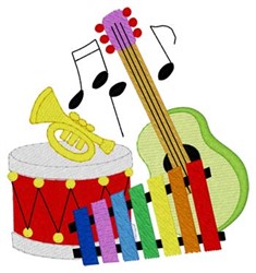 Music Instruments Embroidery Design | EmbroideryDesigns.com