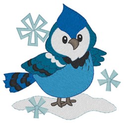 Winter Blue Jay Embroidery Design | EmbroideryDesigns.com