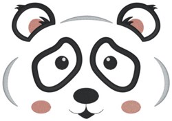 Applique Panda Face Embroidery Design | EmbroideryDesigns.com