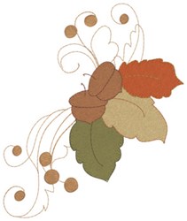 Fall Scroll Embroidery Design | EmbroideryDesigns.com