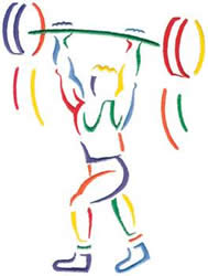 Small Weightlifter Embroidery Design | EmbroideryDesigns.com