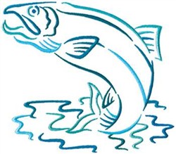 Salmon Outline Embroidery Design | EmbroideryDesigns.com