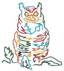 Small Owl Outline Embroidery Design | EmbroideryDesigns.com