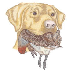 Lab With Partridge Embroidery Design | EmbroideryDesigns.com
