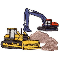 Excavator & Dozer Embroidery Design | EmbroideryDesigns.com