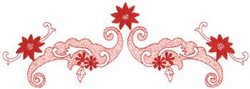 Poinsettia Scroll Embroidery Design | EmbroideryDesigns.com