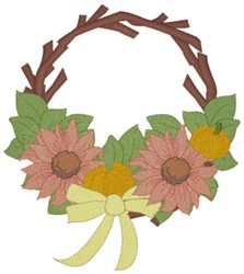 Fall Wreath Embroidery Design | EmbroideryDesigns.com