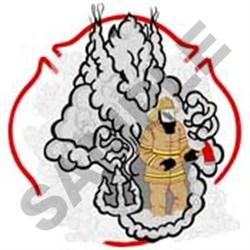 Smoke Circled Fireman Embroidery Design | EmbroideryDesigns.com