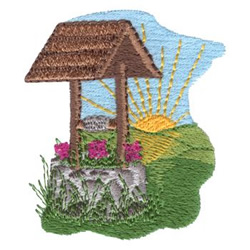 Wishing Well Embroidery Design | EmbroideryDesigns.com