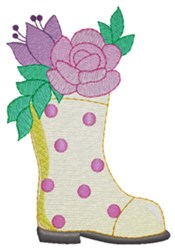 Spring Rain Boot Embroidery Design | EmbroideryDesigns.com