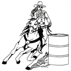 Barrel Racer Outline Embroidery Design | EmbroideryDesigns.com