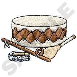 Native Music Instruments Embroidery Design | EmbroideryDesigns.com