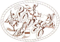 Rodeo Outline Scene Embroidery Design | EmbroideryDesigns.com