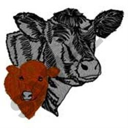 Angus Cow & Calf Embroidery Design | EmbroideryDesigns.com