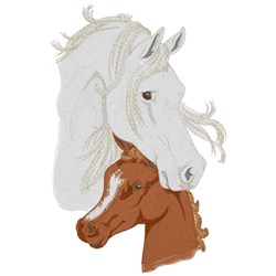 Mare and Foal Embroidery Design | EmbroideryDesigns.com