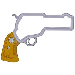 Pistol Applique Outline Embroidery Design | EmbroideryDesigns.com