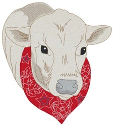 Cow With Bandana Embroidery Design | EmbroideryDesigns.com