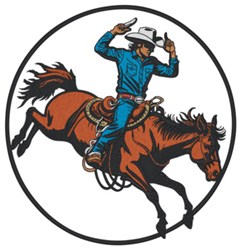 Bucking Bronc Logo Embroidery Design | EmbroideryDesigns.com