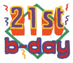 21st Birthday Embroidery Design | EmbroideryDesigns.com