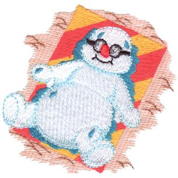 Sunbathing Snowman Embroidery Design | EmbroideryDesigns.com