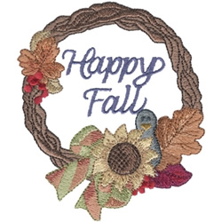 Happy Fall Embroidery Design | EmbroideryDesigns.com