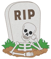 RIP Skeleton Embroidery Design | EmbroideryDesigns.com
