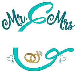 Mr. & Mrs. Name Drop Embroidery Design | EmbroideryDesigns.com