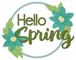 Hello Spring Embroidery Design | EmbroideryDesigns.com