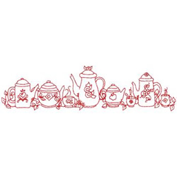Tea Pot Border Embroidery Design | EmbroideryDesigns.com