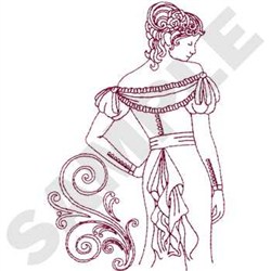 Victorian Lady Embroidery Design | EmbroideryDesigns.com