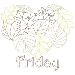 Redwork Friday Fall Leaves Embroidery Design | EmbroideryDesigns.com