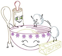 Eggcellant Baking Embroidery Design | EmbroideryDesigns.com