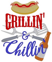 Grillin & Chillin Embroidery Design | EmbroideryDesigns.com