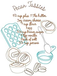 Pecan Tassies Recipe Embroidery Design | EmbroideryDesigns.com
