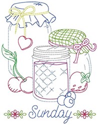 Sunday Canning Embroidery Design | EmbroideryDesigns.com