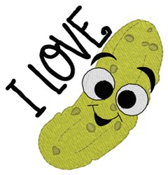 I Love Pickles Embroidery Design | EmbroideryDesigns.com