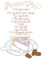 Pecan Pie Recipe Embroidery Design | EmbroideryDesigns.com