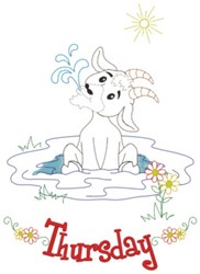 Thursday Goat Embroidery Design | EmbroideryDesigns.com