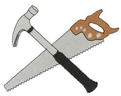 Hand Saw & Hammer Embroidery Design | EmbroideryDesigns.com
