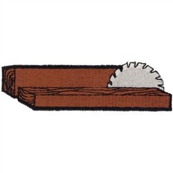Saw Blade And Wood Embroidery Design | EmbroideryDesigns.com