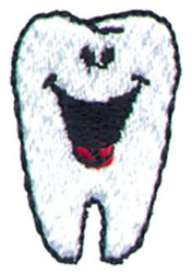 Happy Tooth Embroidery Design | EmbroideryDesigns.com