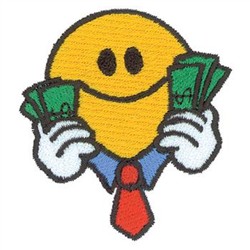Smiley Banker Embroidery Design | EmbroideryDesigns.com